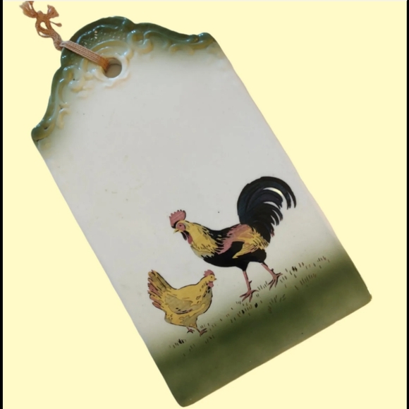Dining | Vtg Rooster Cheese Tray Tidbits Serving Pottery Chickens ...